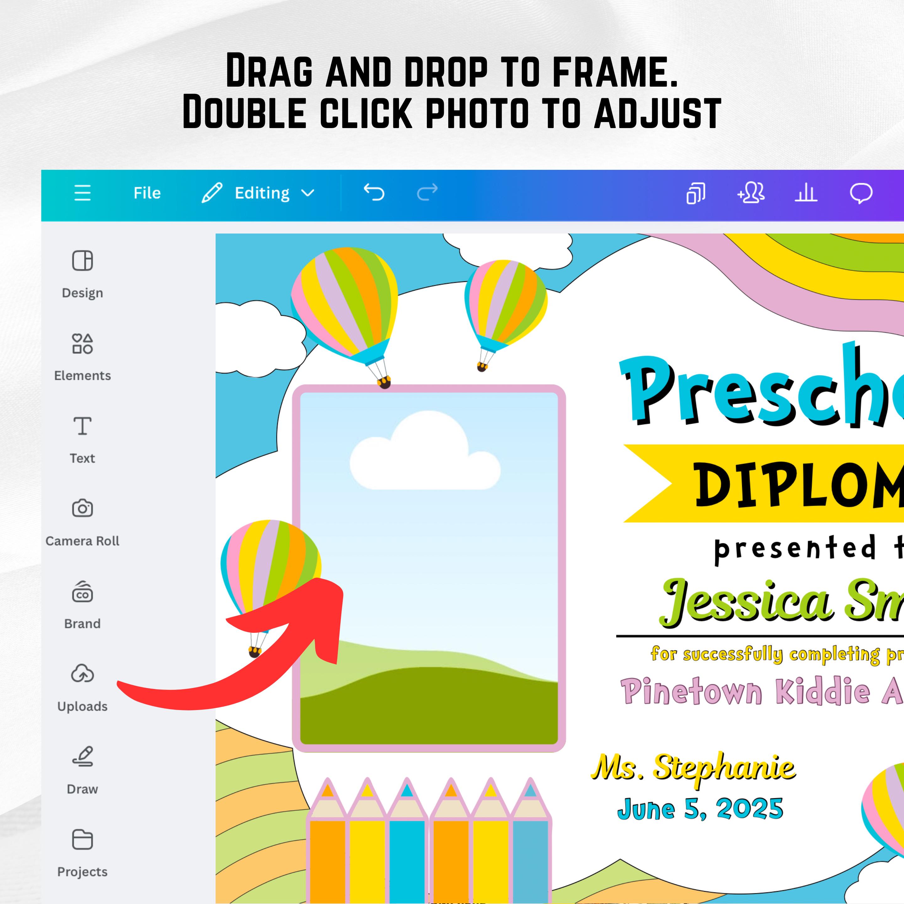 Preschool Graduation Diploma Template: Handprint Keepsake (canva ...