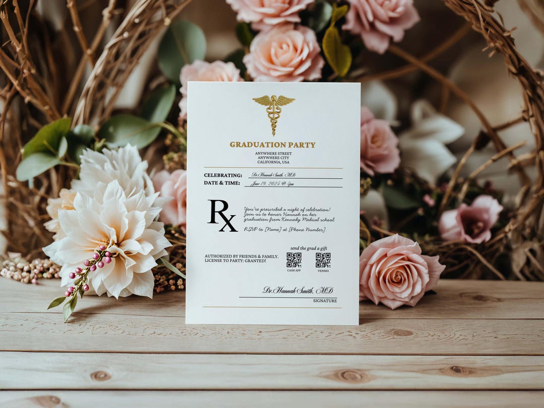 Save the Date Medical Prescription Invitation Template | Editable Canva ...