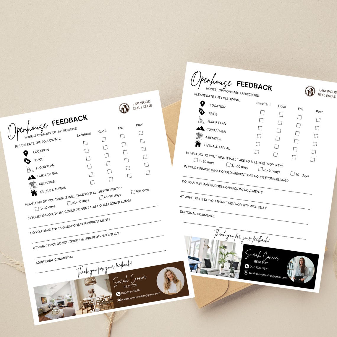 Editable Open House Kit: Real Estate Signs, Flyers, Feedback Form ...