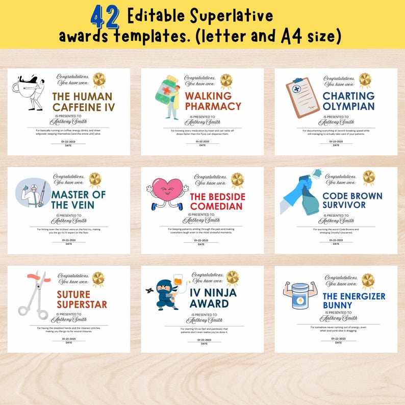 Nursing Awards Funny Superlative Award Nurse Medical Employee Fun ...