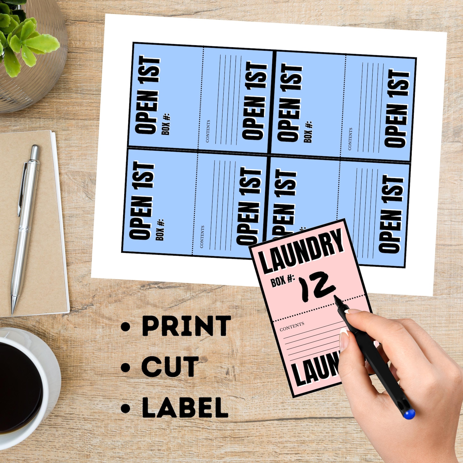 Moving Box Labels: Editable Canva Template (digital Download) - Etsy