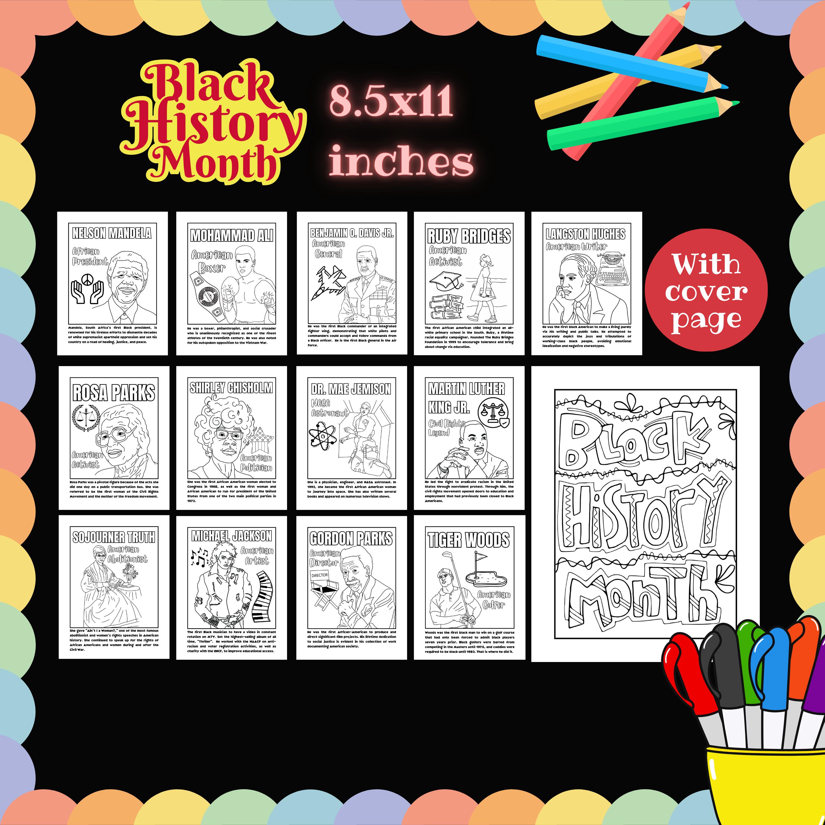 Black History Month Coloring Pages: Famous African Americans (digital ...