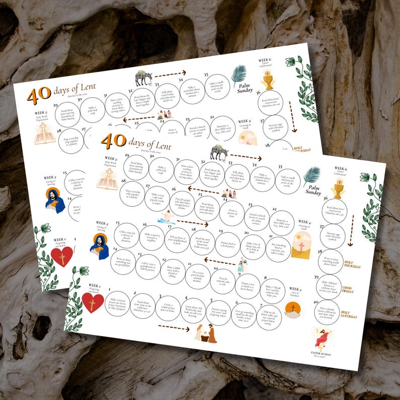 Lent Calendar for Kids: 40 Days Activity, Editable Canva Template ...