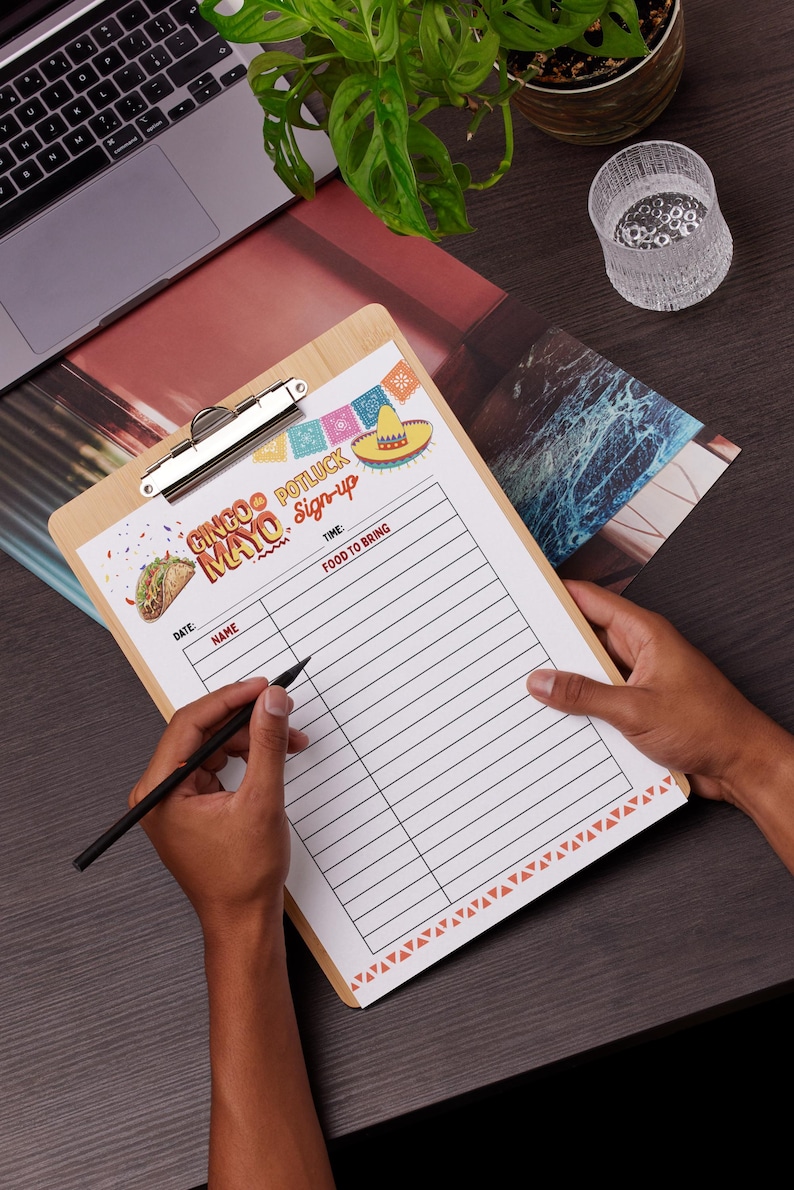 Cinco De Mayo Potluck Signup Sheet Editable Template Free Canva Fiesta ...