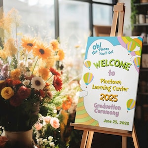 Preschool Graduation Decor Welcome Sign Ceremony Editable Canva ...
