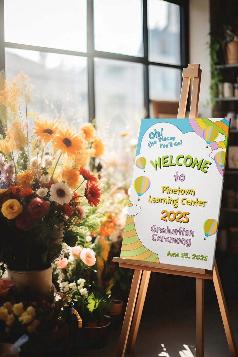 Preschool Graduation Decor Welcome Sign Ceremony Editable Canva ...