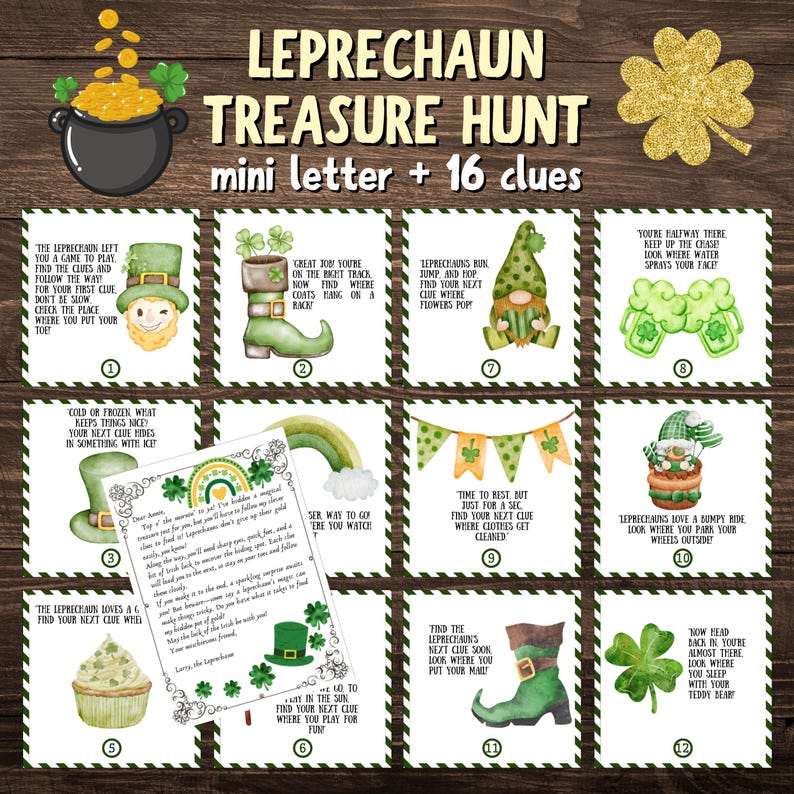 Leprechaun Treasure Hunt Printable With Editable Mini Letter Bundle ...