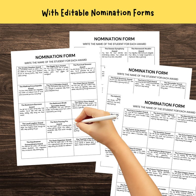 Funny Student Award Certificates: 60 Editable Classroom Superlatives ...