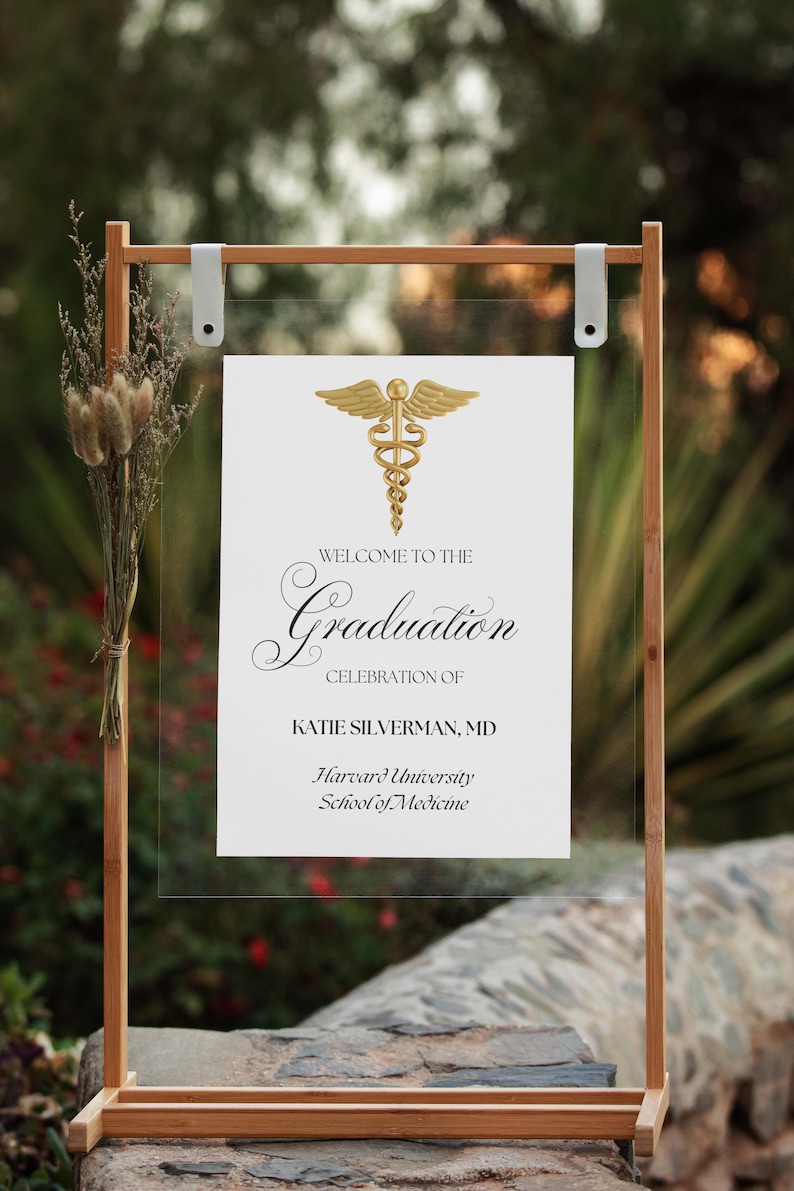 Medical School Graduation Decorations Editable Welcome Sign Free Canva ...