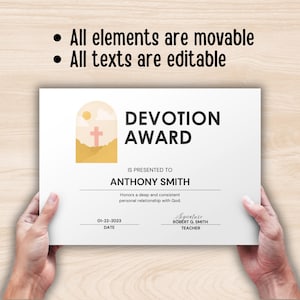 Christian Character Awards Certificate Templates Editable Canva Awards ...