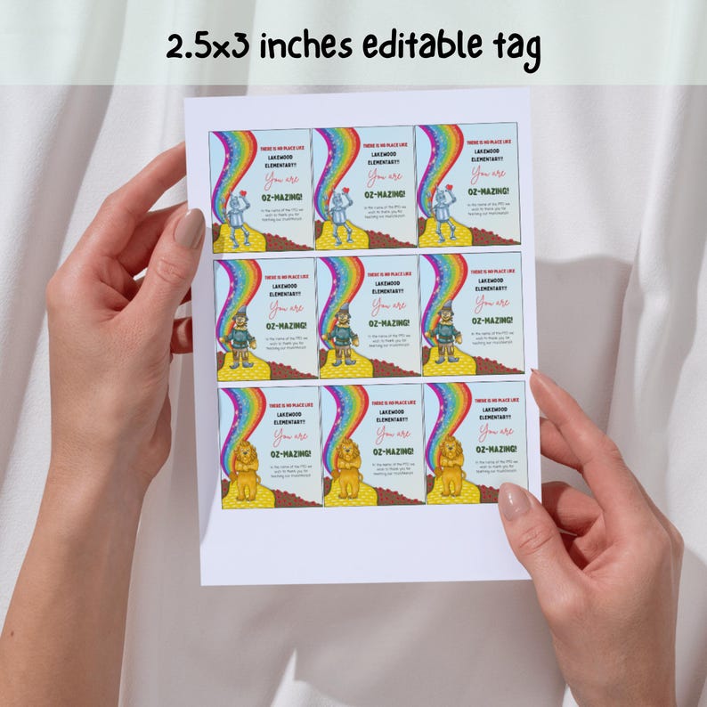 Wizard of Oz Teacher Appreciation Week Editable Template Bundle PTO PTA ...