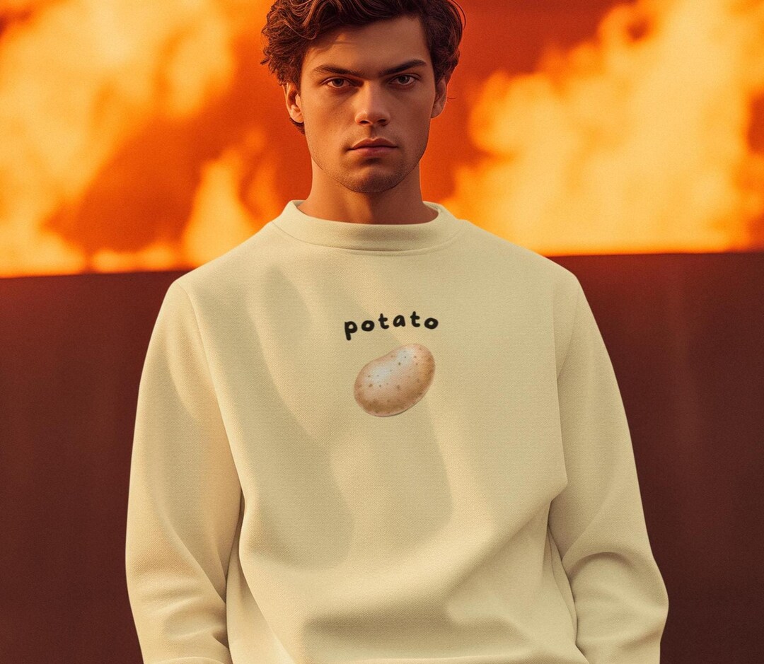 Potato Sweatshirt - Minimalist Design, Maximum Confusion. Soft Round ...