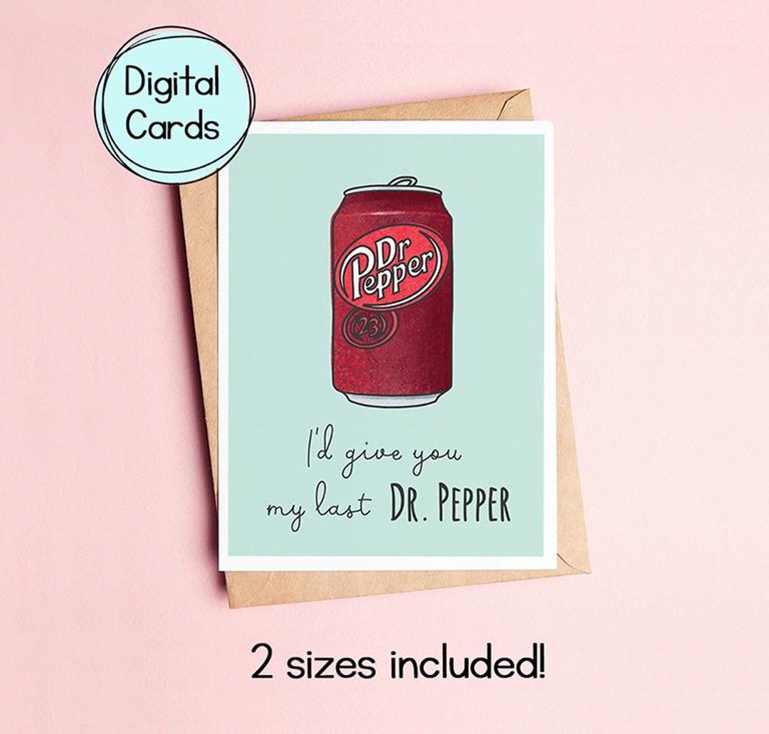 Dr. Pepper Card - Printable Downloadable Texas Card - Prints in Two ...