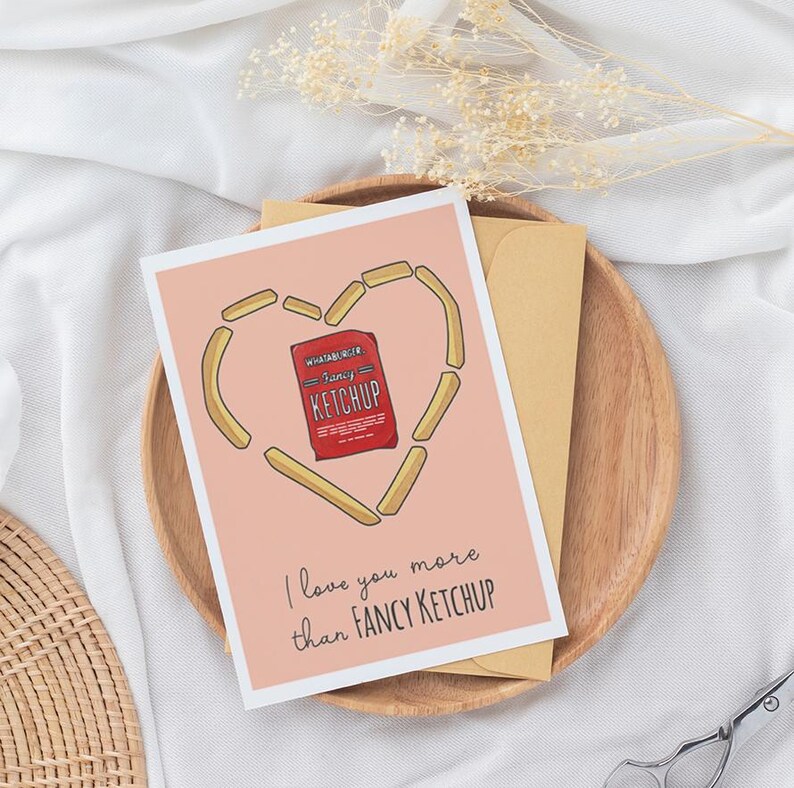 Fancy Ketchup Card - Printable Downloadable Texas Card - Prints in Two ...