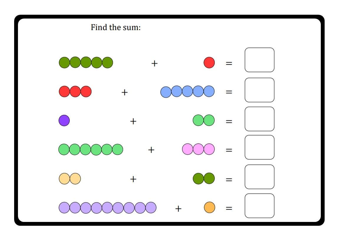 Addition Worksheets: Montessori Mental Math for Preschool (PDF) - Etsy