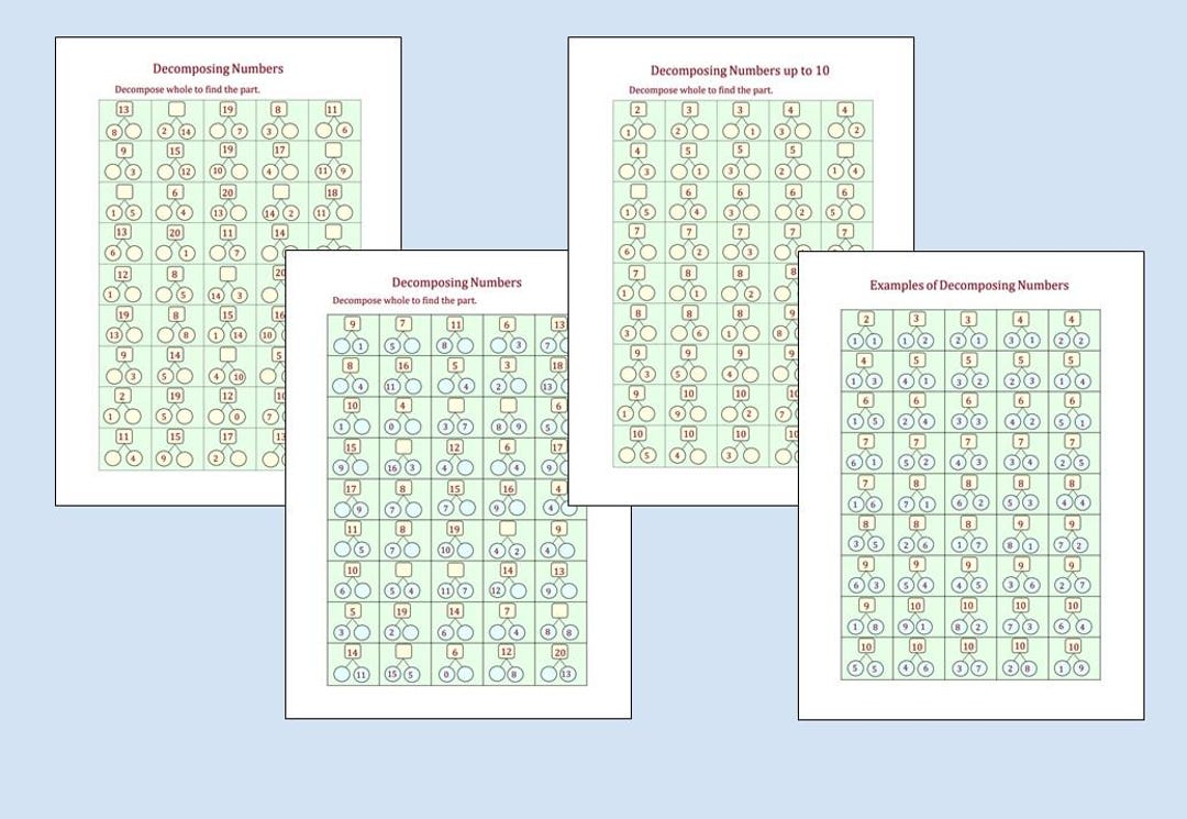 First Grade Math Worksheets. Addition Numbers Within 20. Download Pdf ...