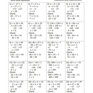 One-step Equations Worksheets: Algebra Basics, All Operations (PDF) - Etsy
