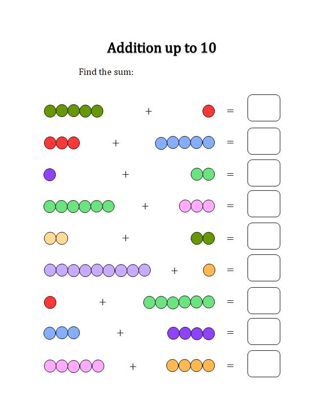 Addition Worksheets: Montessori Mental Math for Preschool (PDF) - Etsy