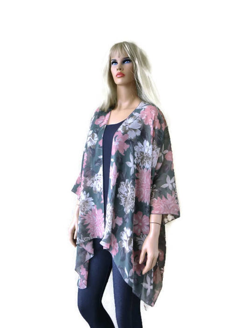 Xanadu Floral Boho Kimono/ Kimono Cardigan Green With Floral - Etsy