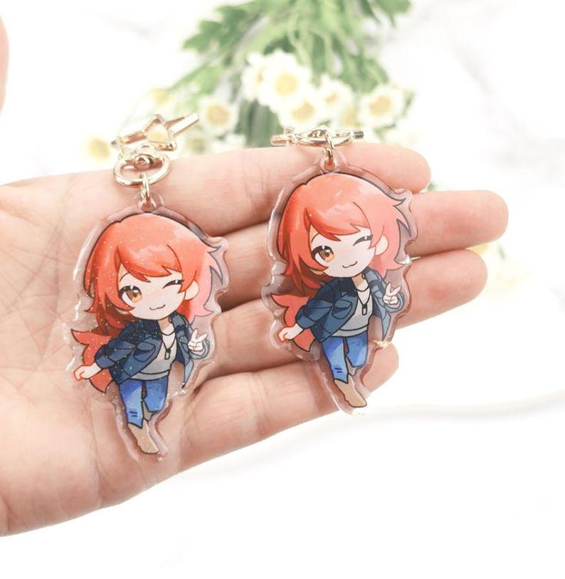 Custom Keychain Cartoon Acrylic Key Chain Photo Customized Anime Charms ...