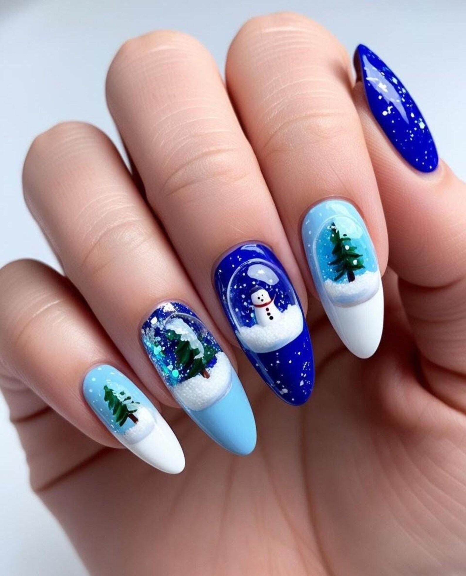 Winter Wonderland Snow Globe Nail Art - Etsy