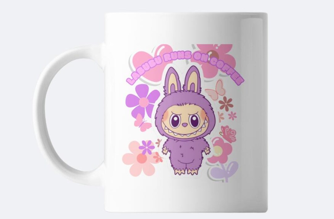 Labubu Runs on Coffee Mug | Cute Monster Cartoon Mug - Etsy