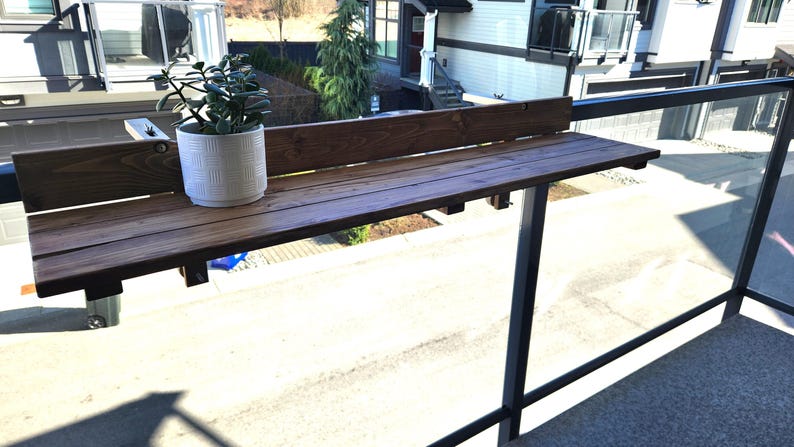 Balcony Railing Bar Table | Foldable Space-saving Table | Wooden Pre ...