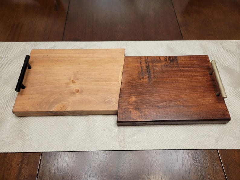 Wooden Serving Tray With Handles – Dining Table Centerpiece,rustic ...