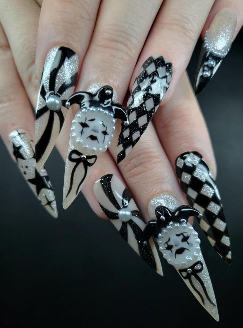 Sad Jester Custom Press-ons - Etsy