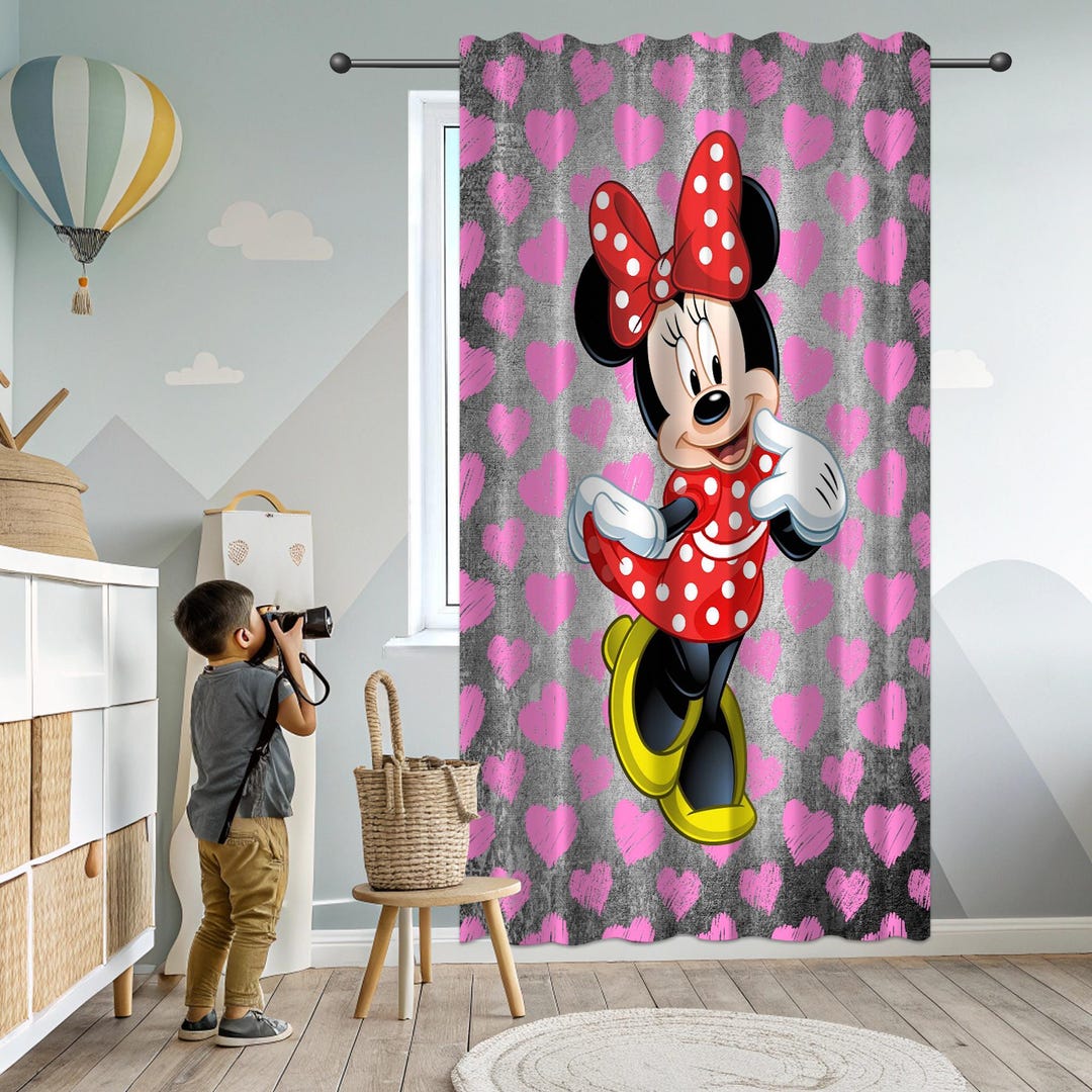 Mickey Mouse Curtain, Minnie Mouse Curtain, Girl Room Curtain, Window ...