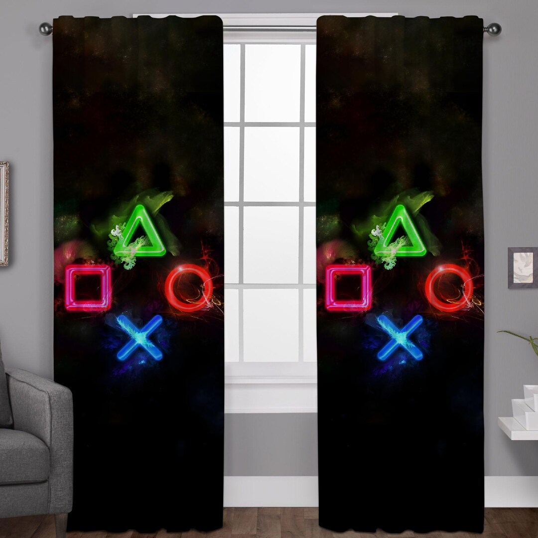 Game Room Curtain, Game Console Curtain, Gamer Curtain, Neon Curtain ...