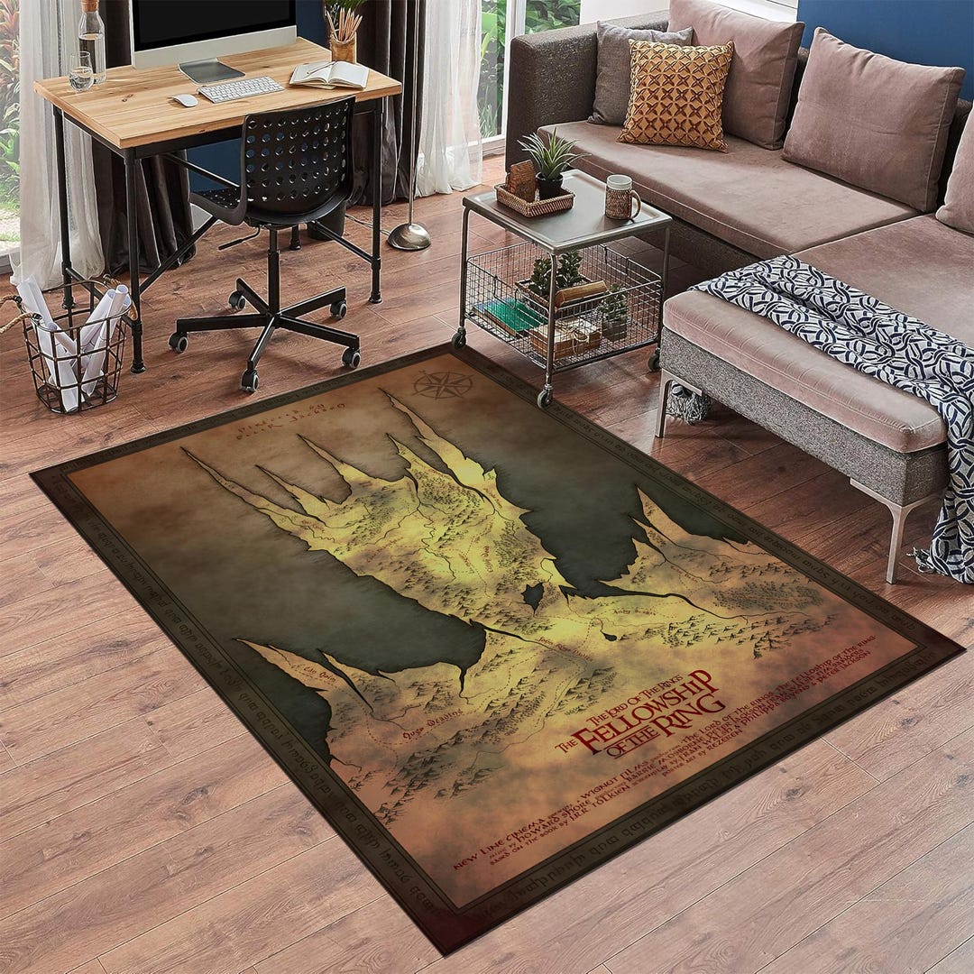 LOTR Rug,middle Earth Map Rug,lotr Map Rug,map Rug,awesome Rug,unique ...