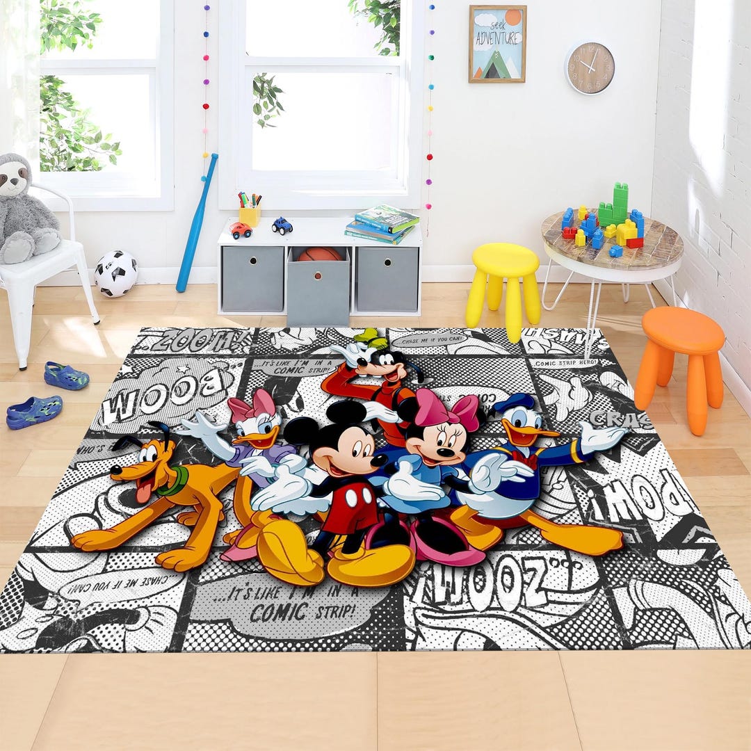 Mickey Mouse Rug,minnie Mouse Rug,cartoon Rug,custom Rug,nursery Rug ...