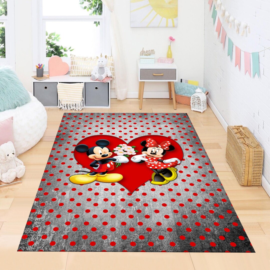 Minnie Mouse Rug,mickey Mouse Rug,children's Rug,colorful Cartoon Rug ...