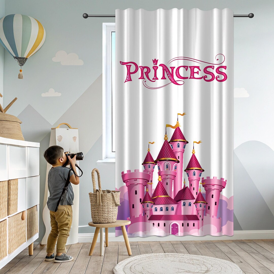 Princess Curtain, Pink Curtain, Cartoon Curtain, Girl Room Decor,window ...