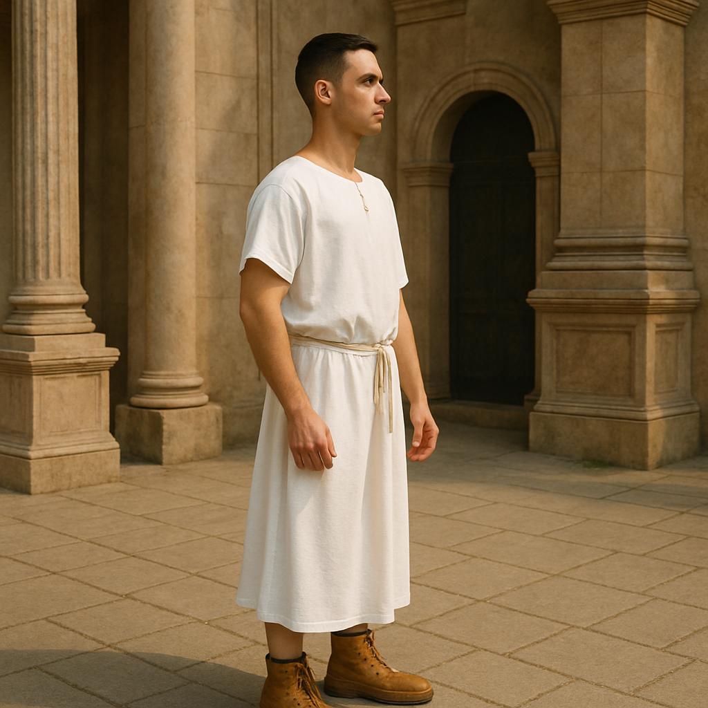 Ancient Roman Tunic for Men | White Historical Greek Costume | Spartan ...
