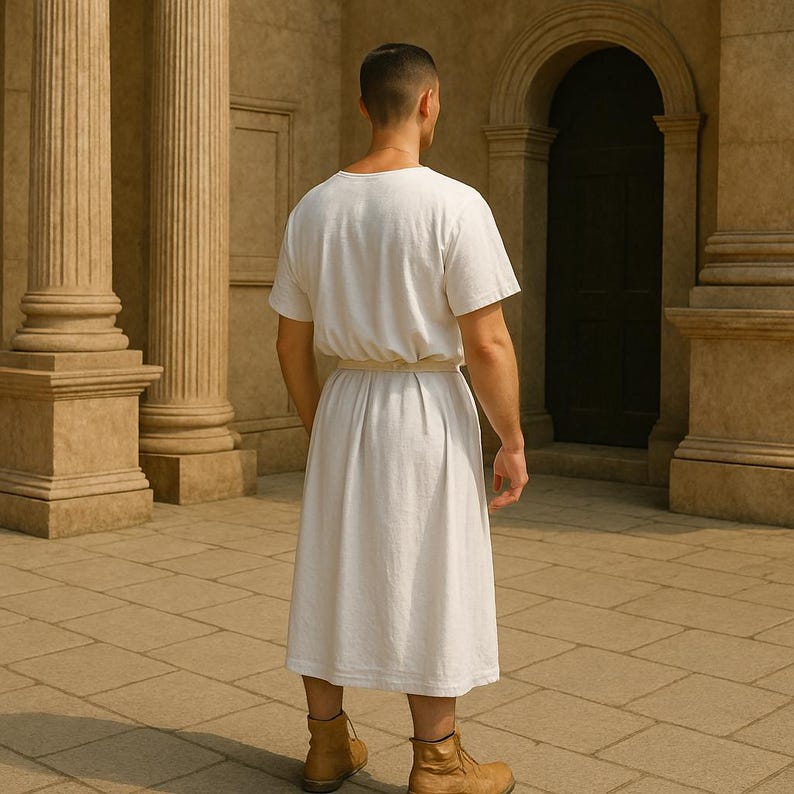 Ancient Roman Tunic for Men | White Historical Greek Costume | Spartan ...