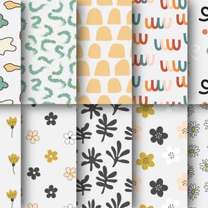 Floral & Abstract Digital Paper - Abstract Seamless Patterns - Floral ...