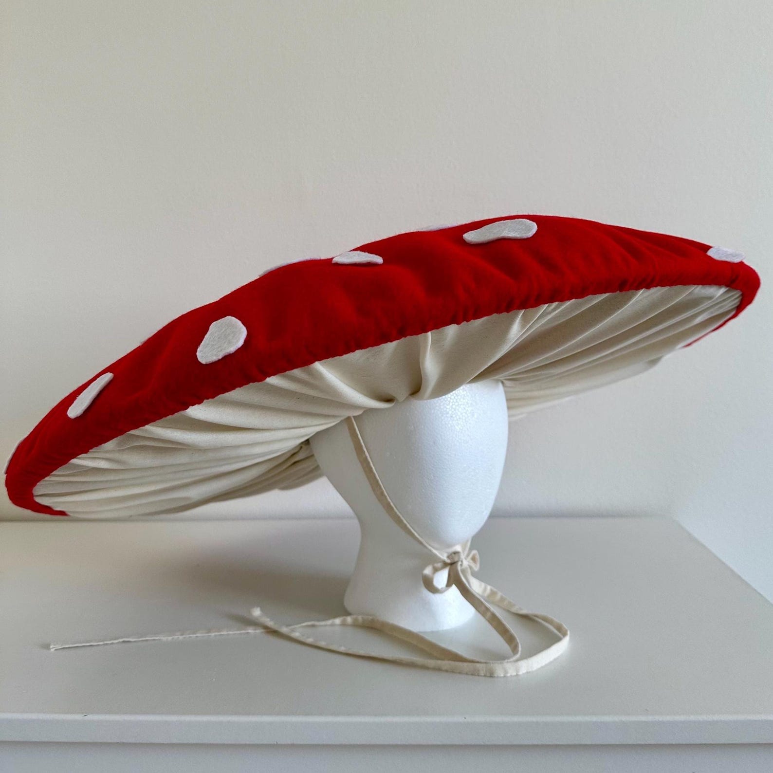 Red Amanita Mushroom Costume Hat, Handmade Felt Toadstool Cap - Etsy