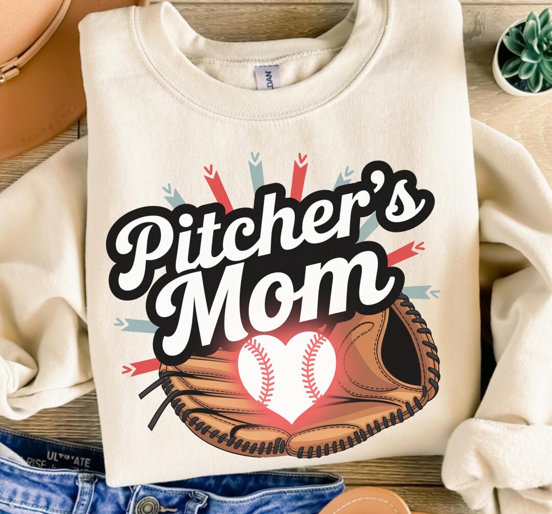 Pitcher's Mom PNG: Baseball Game Day Shirt Design (digital Download) - Etsy