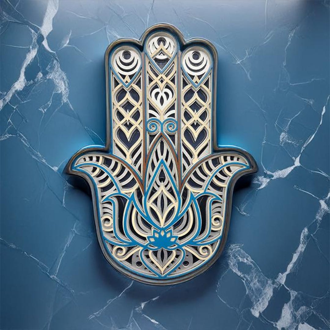 Hamsa - Beautiful and Unique Jewish Wall Art, in Hebrew, High-end ...