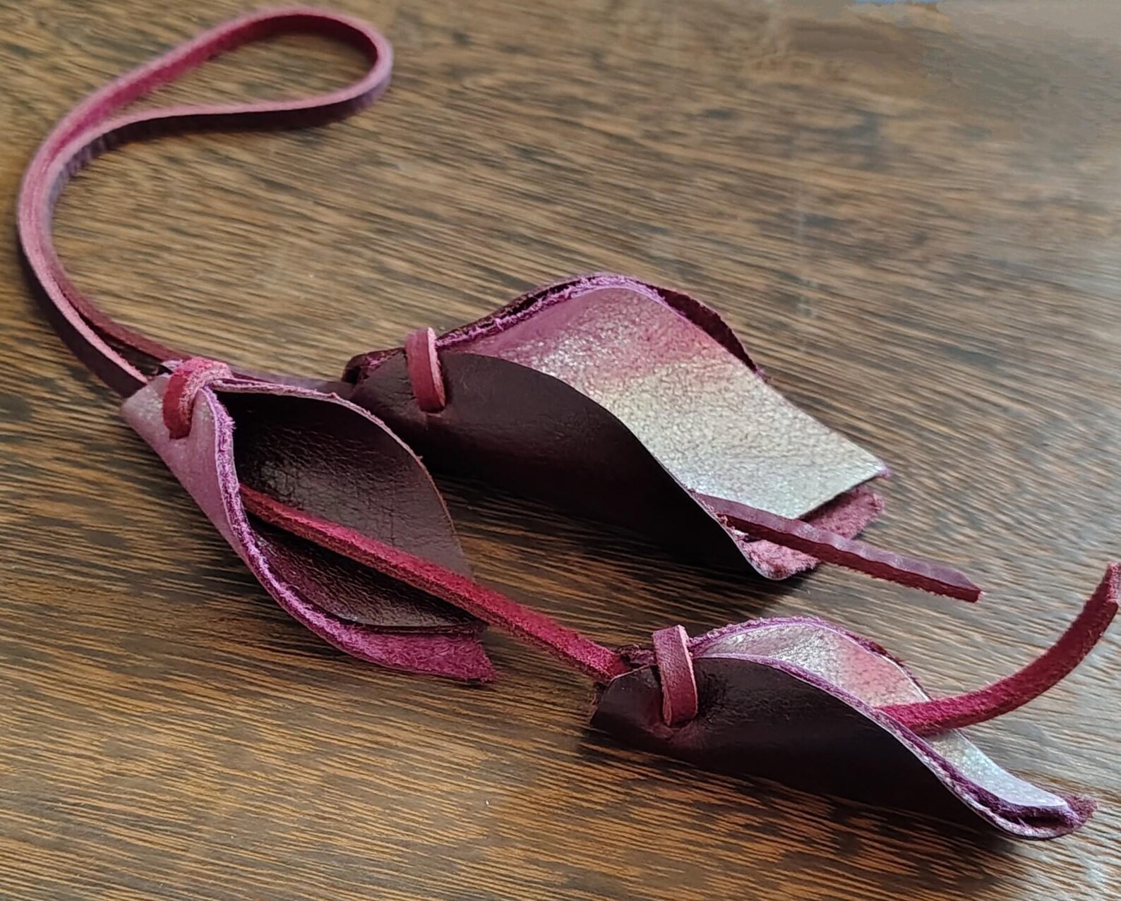 Lois Lilies - Leather Lily Flower Purse Charm, Cord Bag Charm, Dark ...