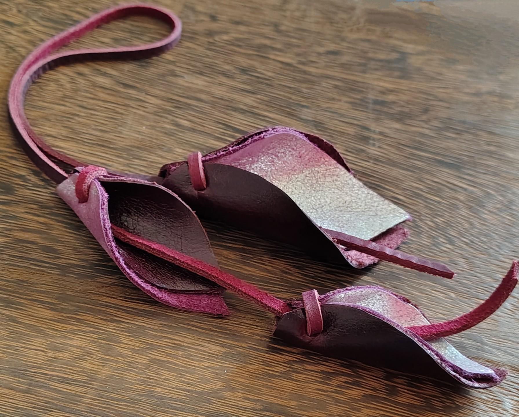 Lois Lilies - Leather Lily Flower Purse Charm, Cord Bag Charm, Dark ...