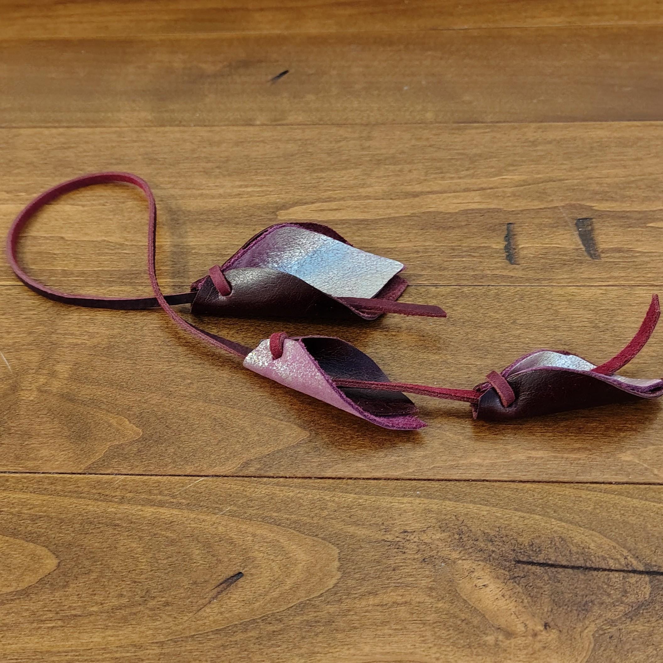 Lois Lilies - Leather Lily Flower Purse Charm, Cord Bag Charm, Dark ...