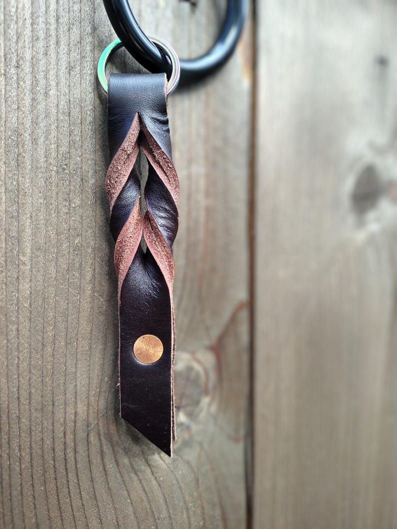 The "jaden" Handcrafted Leather Key Chain, Bag Charm, on Split Keyring ...