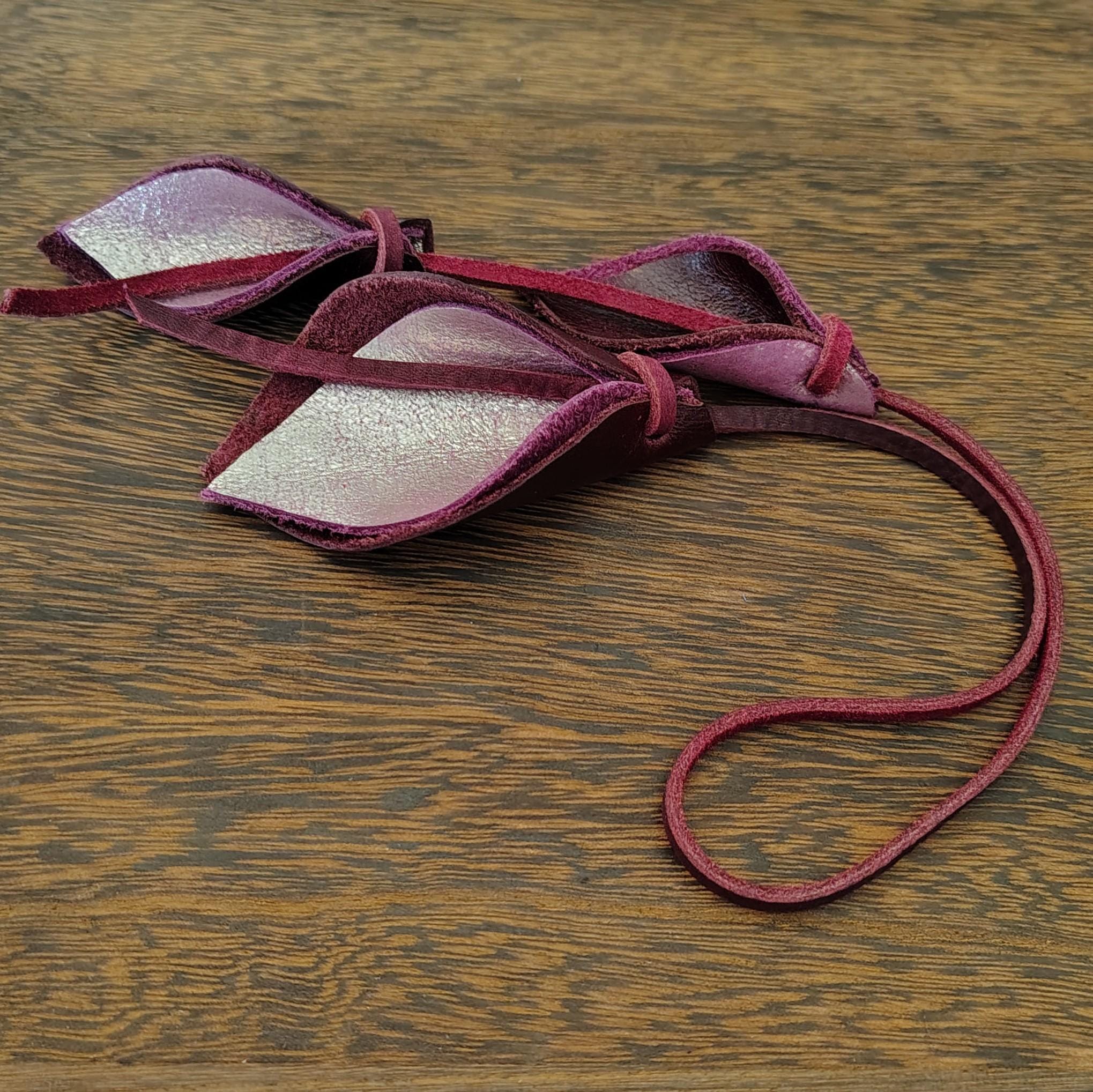 Lois Lilies - Leather Lily Flower Purse Charm, Cord Bag Charm, Dark ...