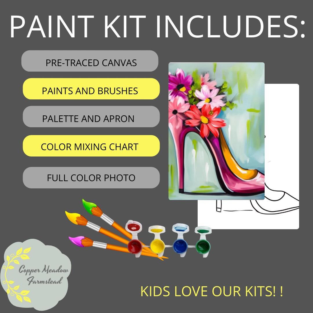 Her Heels -diy Canvas | Pre Drawn Canvas Ready to Paint | Stocking ...