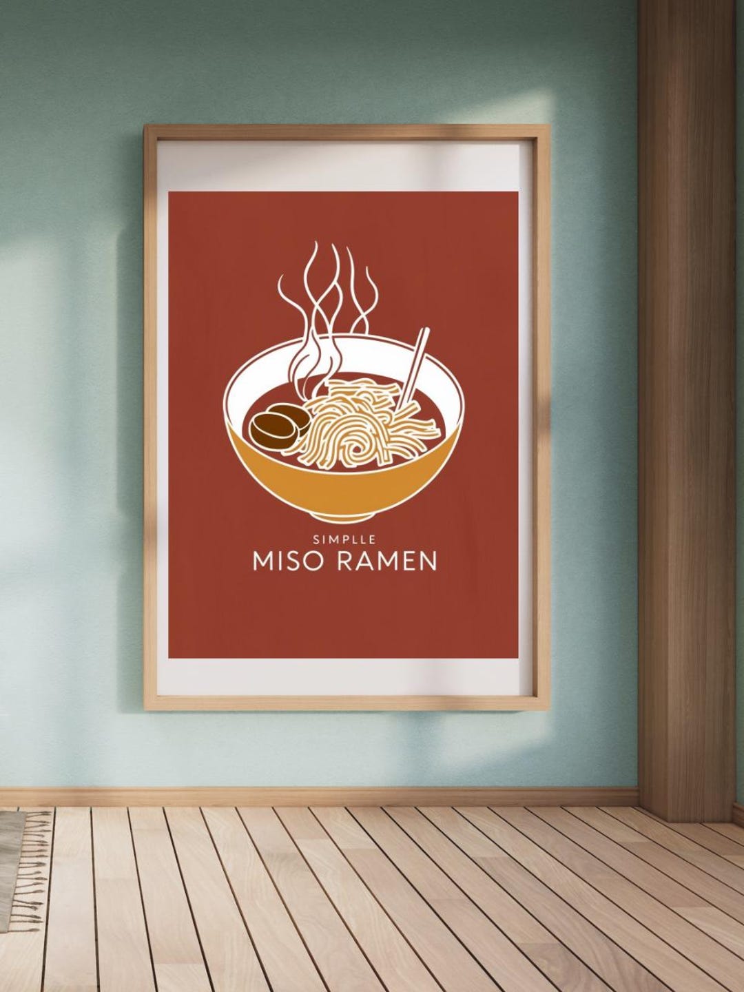 SIMPLLE MISO RAMEN - Minimalist Line Art Print - Instant Digital ...