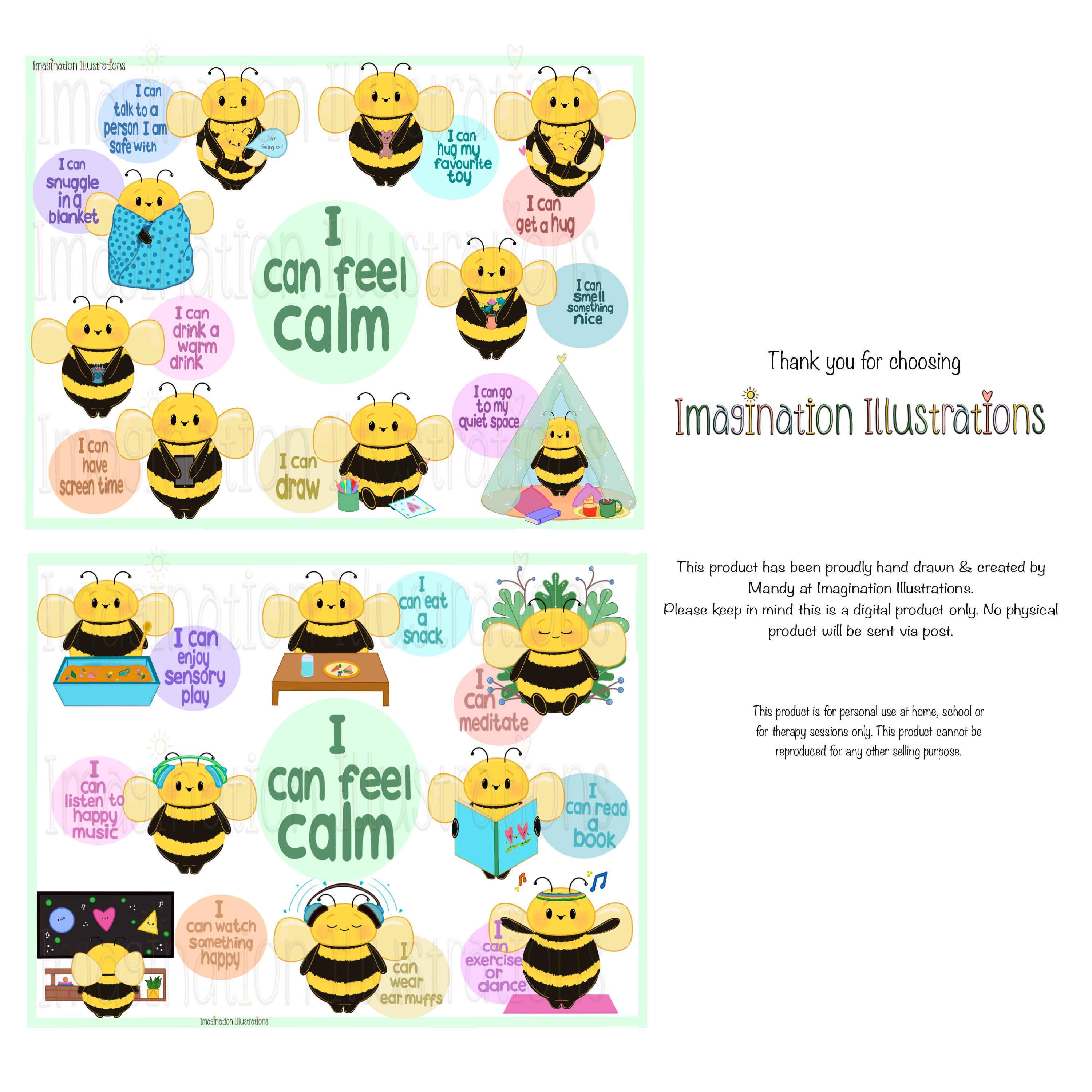 Emotional Regulation Visual Posters- Sonny the Bee - Etsy