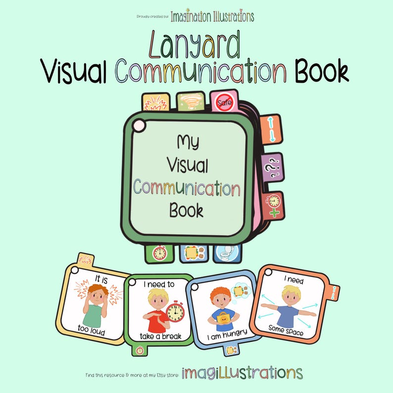 Lanyard Communication Cue Card Book- for Boys - Etsy